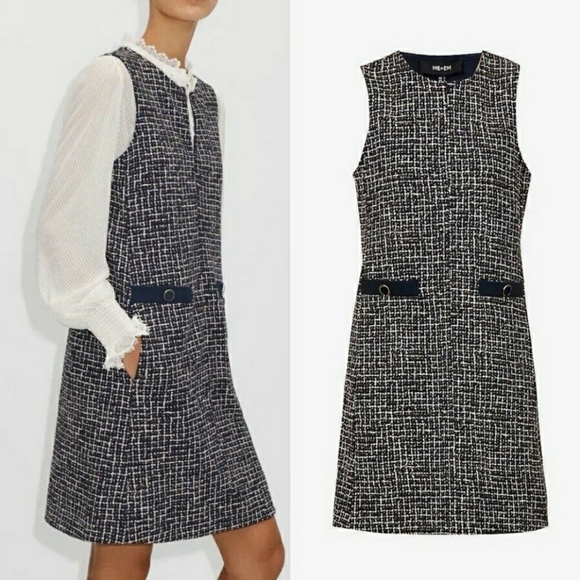 ME+EM | Dresses | Meem Ponte Jacquard Shift Tweed Midi Dress | Poshmark